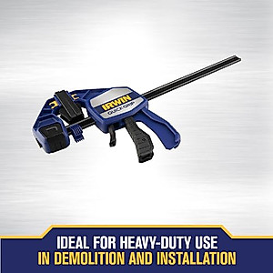 IRWIN QUICK-GRIP Bar Clamps for Woodworking, One-Handed, Heavy-Duty, 12" (1964712)