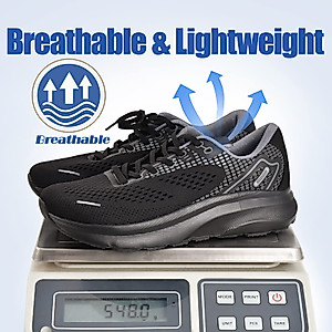 JACKSHIBO Wide Toe Box Shoes for Men Women Wide Sneakers Road Running Shoes Lightweight Breathable Neutral Cushioned Walking Shoes Athletic Tennis Wide Shoes Black