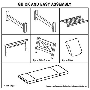Cambridge Casual West Lake Mahogany Outdoor Convertible Sofa Daybed, Weathered Gray/Oyster Cushion