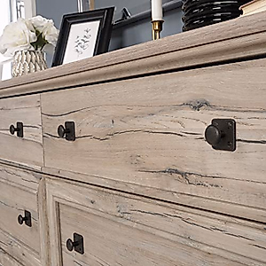 Sauder Palladia Dresser, L: 57.64" x W: 15.51" x H: 33.78", Split Oak Finish