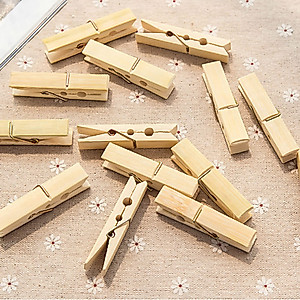 Pack of 20 clothes pegs made of bamboo, wooden pegs, clothes pegs with windproof clothes pegs, large wooden clothes pegs, wooden clothes pegs for hanging clothes and handicrafts, Clothes peg bamb