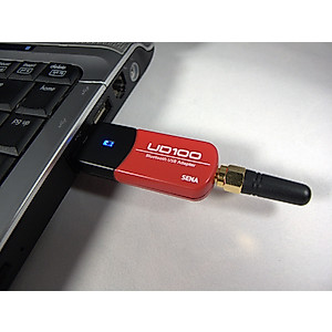Sena USB Bluetooth Adapter 300m Working Dist, UD100-G03 (300m Working Dist. Exchangeable Antenna, Bluesoleil Driver (Works with Microsoft Bluetooth Driver)), red, Black