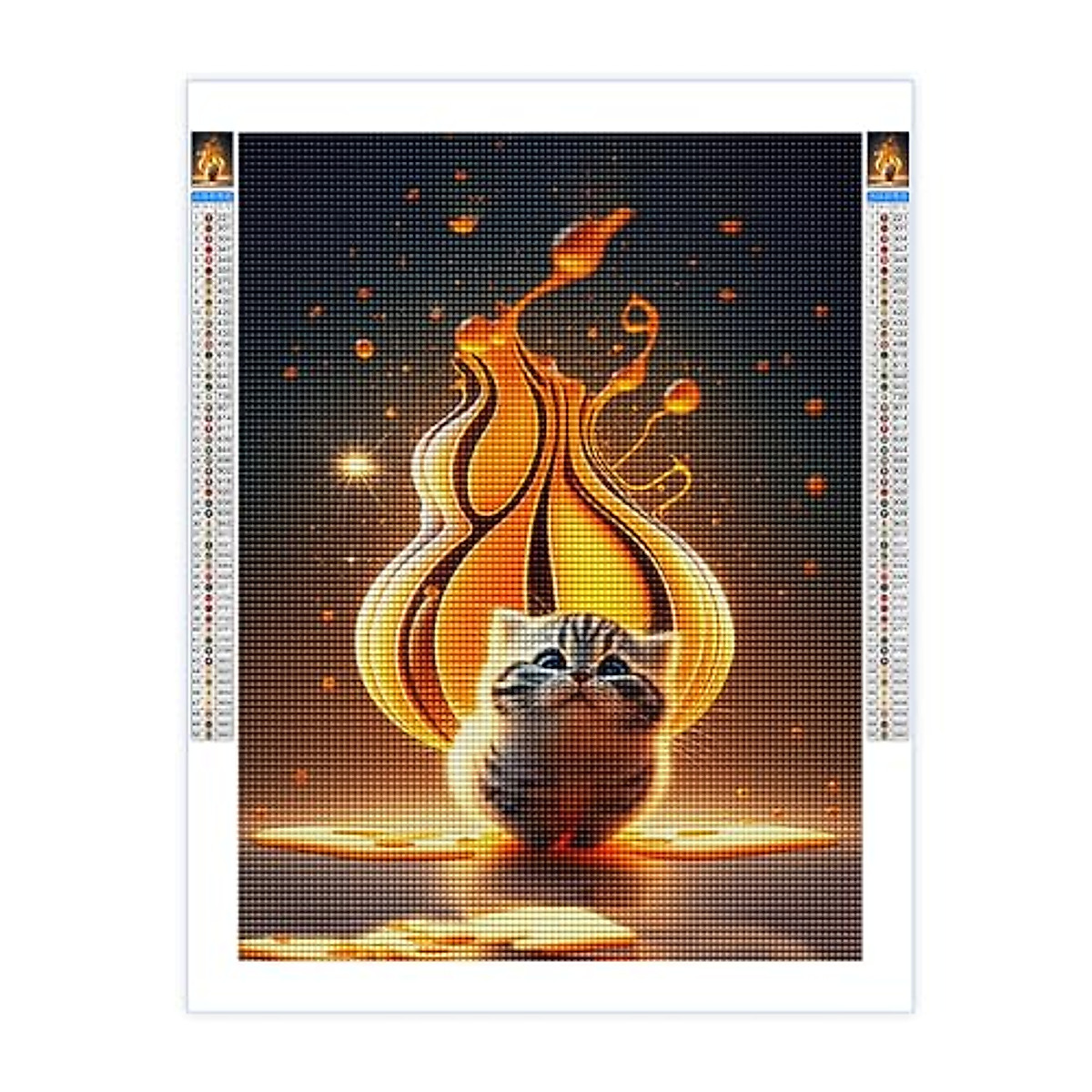 Orange Cat Cute Cat Diamond Painting Kits for Adults,5D DIY Round Full Drill Cross Stitch Crystal Rhinestone Embroidery Paintings Arts Crafts 16 * 24inch