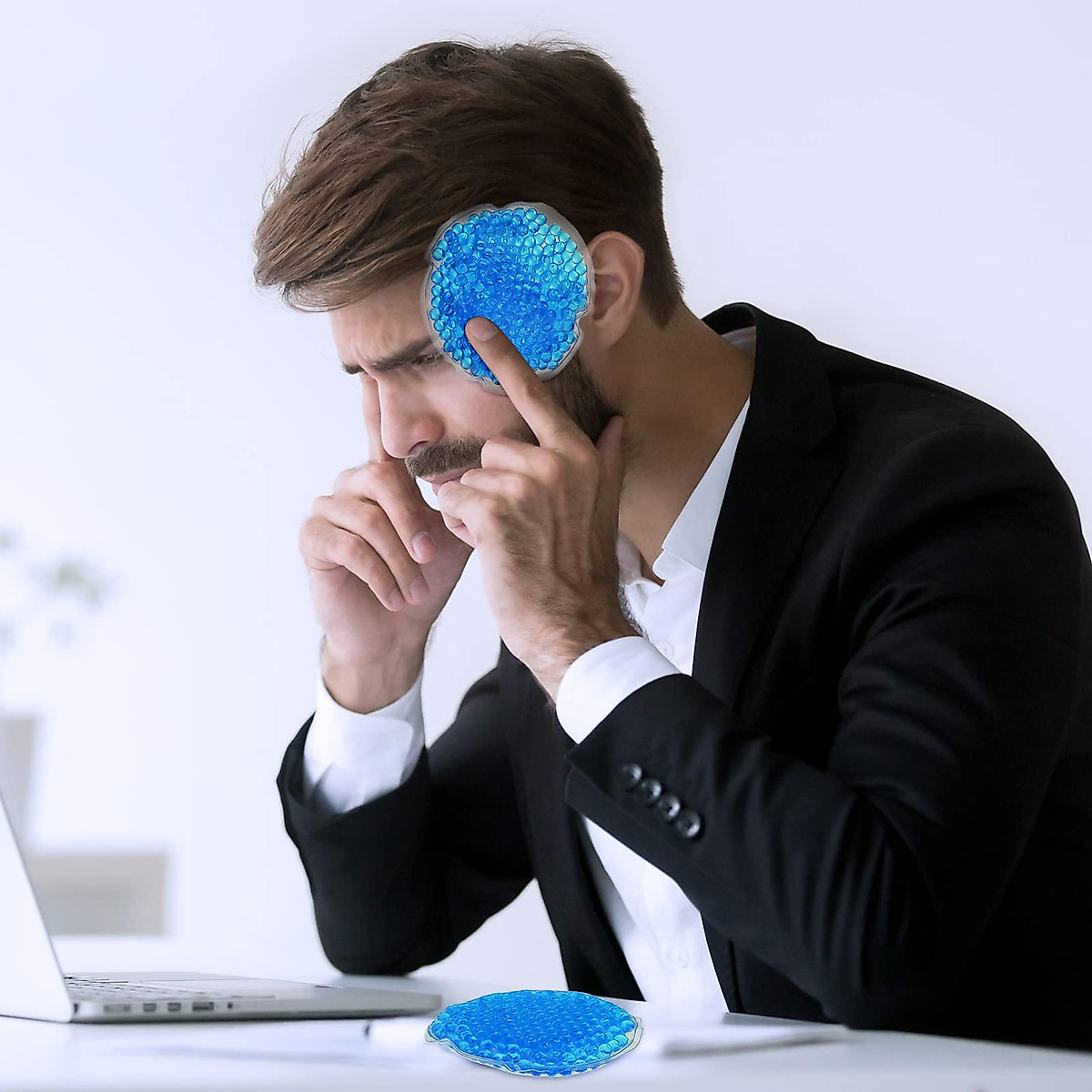 Woanger 30 Pieces Boo Boo Ice Pack Reusable Cold Packs Round Small Ice Packs for Bump Wisdom Teeth Breastfeeding Tired Eyes Dark Circles Face Pain Relief(Blue)