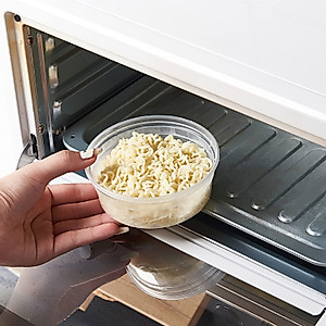 FULING [48pack 8oz Plastic Containers with Lids Deli Disposable Food Storage Takeout Containers Airtight BPA-Free Leakproof Round Bowls for Soup Salad Restaurant Supplies with Clear Lids