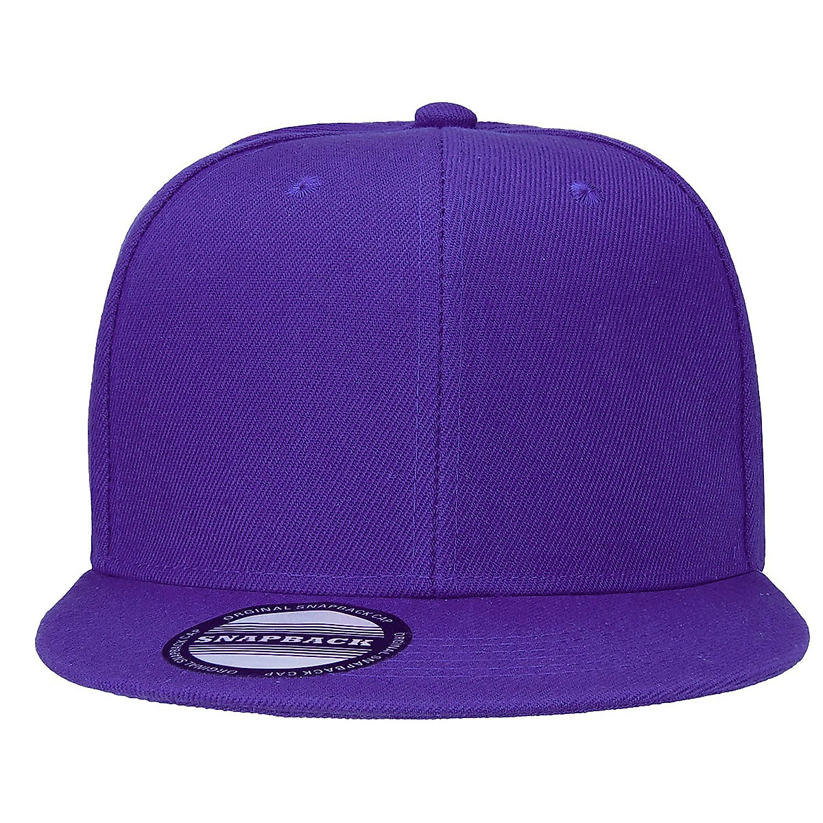Falari Snapback Hat Cap Hip Hop Style Flat Bill Blank Solid Color Adjustable Size G201-26-Purple