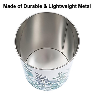 Allure Home Creation Botanical Watercolor Abstract Leave Wastebasket-Small Size-1.5 Gallons