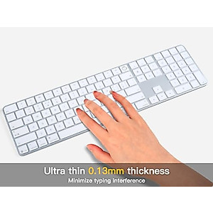 Keyboard Cover Skin for 2024 New Magic Keyboard with Touch ID and Numeric Keypad Model A3119 Ultra Thin Keyboard Protector, 2024 Magic Keyboard Accessories, Clear