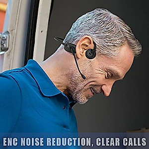Bone Conduction Headphones Bluetooth with Noise-Canceling Boom Microphone Wireless Open Ear Lightweight Headset for Home Office Education Conference Calls Online Teaching Learning Running Hiking