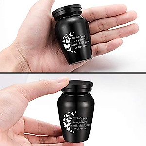 Dletay Small Urn for Human Ashes Small Keepsake Urn Mini Cremation Urns for Ashes Aluminium Memorial Ashes Holder-I'll Hold You in My Heart Until I Hold You in Heaven