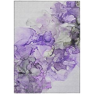 Addison Rugs Chantille ACN520 Purple 2'6" x 3'10 Indoor Outdoor Area Rug, Stain Resistant, Machine Washable, Non Shedding, Bedroom, Living Room, Dining Room, Kitchen Rug