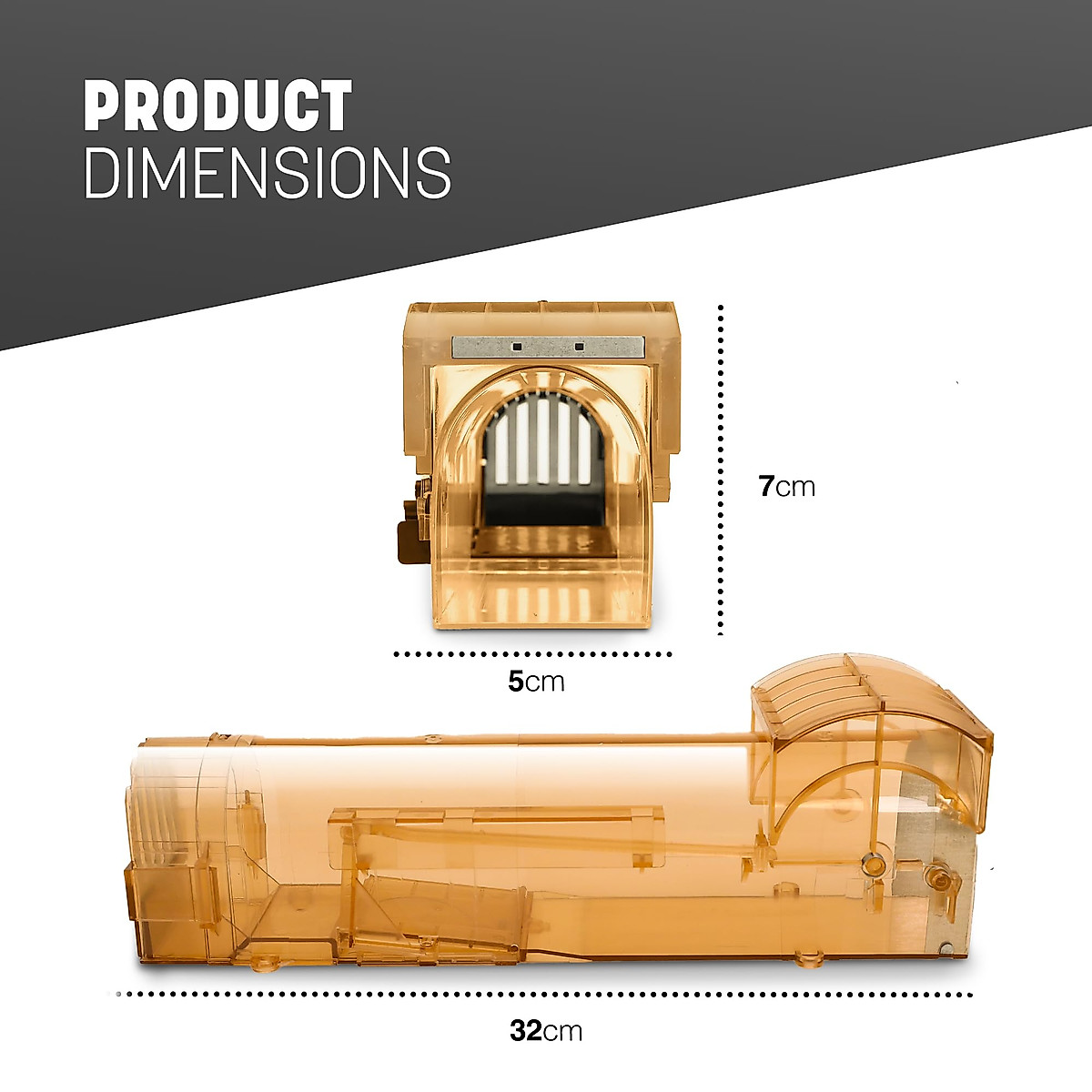 KEPLIN Humane Mouse Trap - No Kill Mice Traps, Pets and Children Friendly, Catch and Release Animal, Rodent and Chipmunk Trap, Indoor/Outdoor - 1pk Black