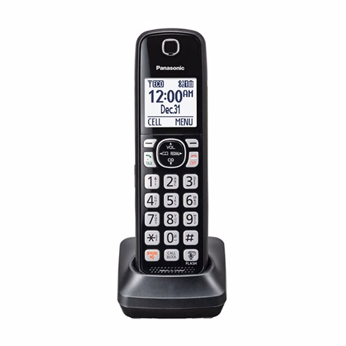 Panasonic KX-TGFA51B DECT 6.0 Handset Speakerphone Talking Caller ID Voice Paging Mute Accessory Handset for Cordless TGF540/570/TG785 Series (Renewed)