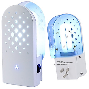 Phosooy 2 Packs Plug-in Mosquito Traps with 10 Glue Boards, Indoor Wall Insect Catchers with 365nm Blue-Violet Lights for Mosquitos, Moths, Fruit Flies, Gnats and Other Small Flying Bugs
