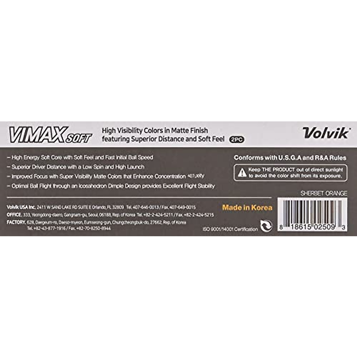 Volvik unisex adult Multi Golf Ball, Orange, Dozen US