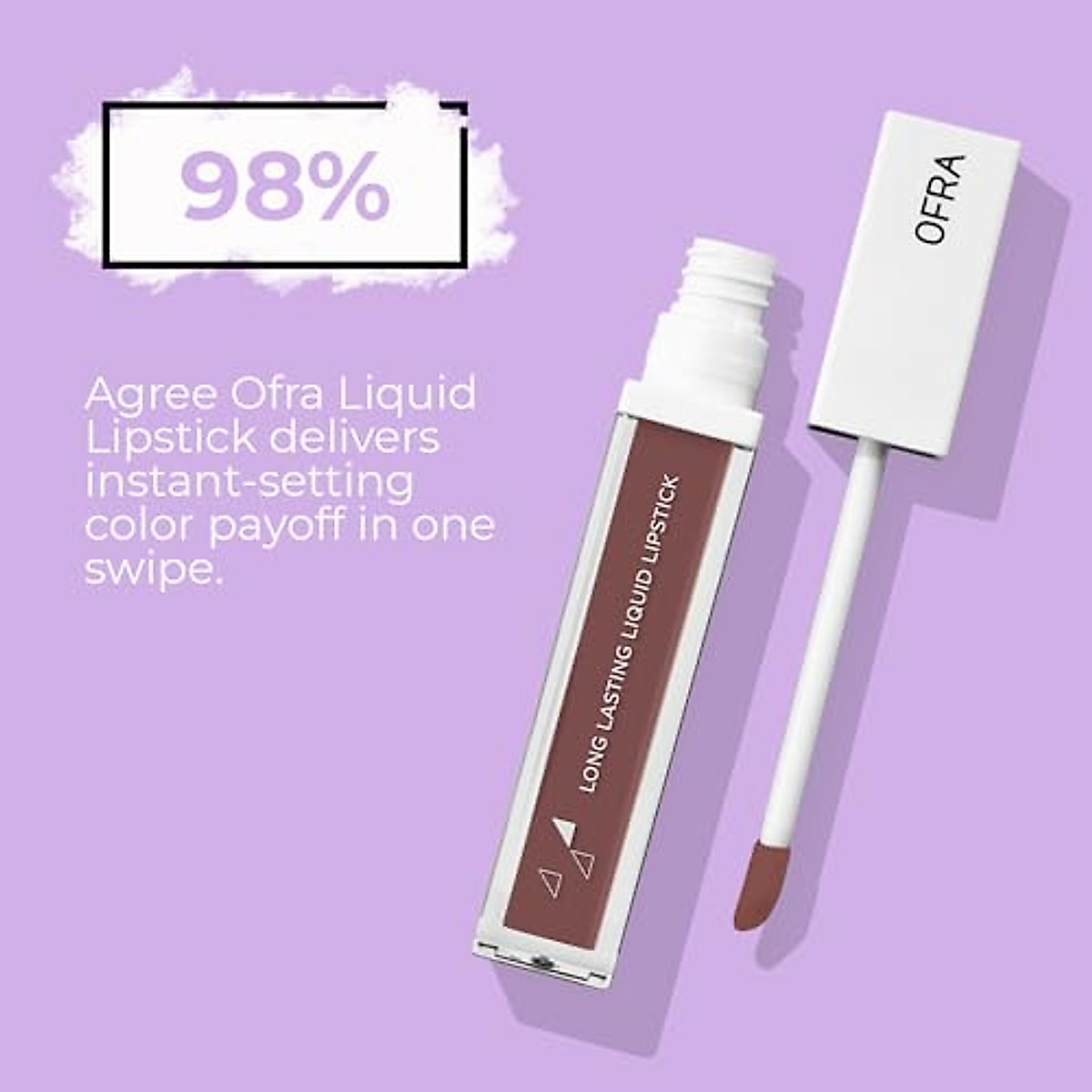Ofra Cosmetics Mocha - Long Lasting Liquid Lipstick Lightweight Velvet Matte Lip Makeup with Vitamin A & Antioxidants - Lasts Up To 5 Hours - Vegan Formula - 8g Tube