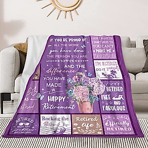 Retirement Blanket Gifts, Retirement Blanket Gifts for Women 50 * 60 Blanket Retirement Blanket Gift Coworker Friends, Retirement Blanket Party Decorations