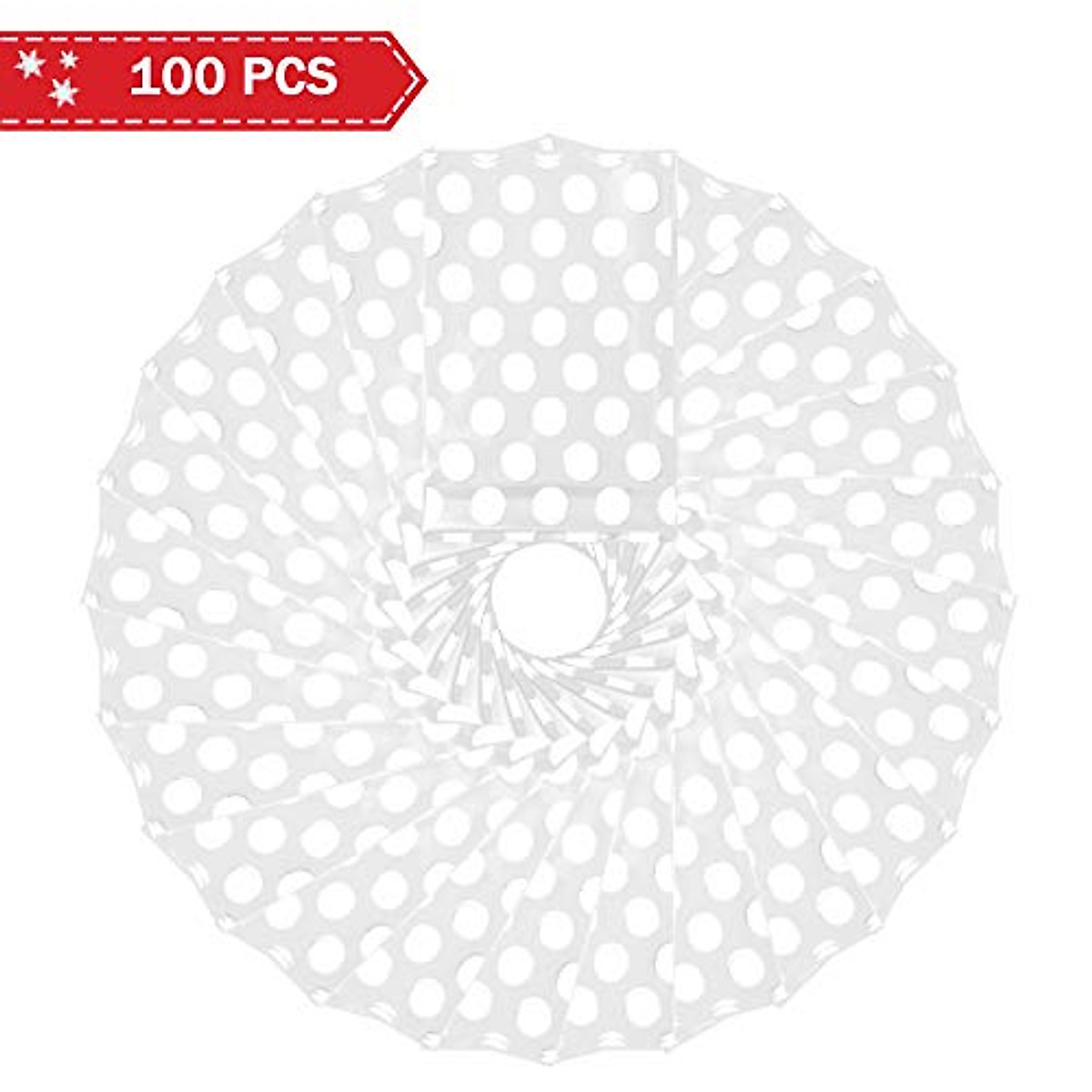 200 Pack White Candy Bags with twist ties, 8.1 x 5 x 1.8 inch Clear Plastic Treat Bags for Cookie Candy Wrapping Wedding Party Favor (8.1X5, White)