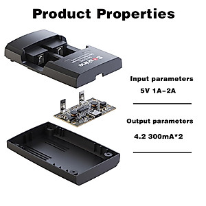 YDYDYYD Li-ion Battery Charger for 3.7V Li-ion RCR123 16340、 CR2 14250 15266, with USB C Charging Cable and 2 Slots Battery Storage Box, for Camera、 Toys、 Flashlight Battery Charger