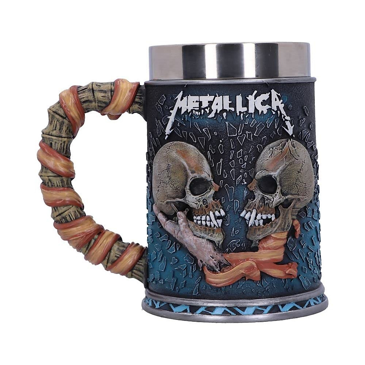 Nemesis Now Metallica Sad But True Tankard 15.5cm, Resin, Blue, Officially Licensed Metallica Merchandise, Inspired by Pushead Artwork, Cast in The Finest Resin, Expertly Hand-Painted