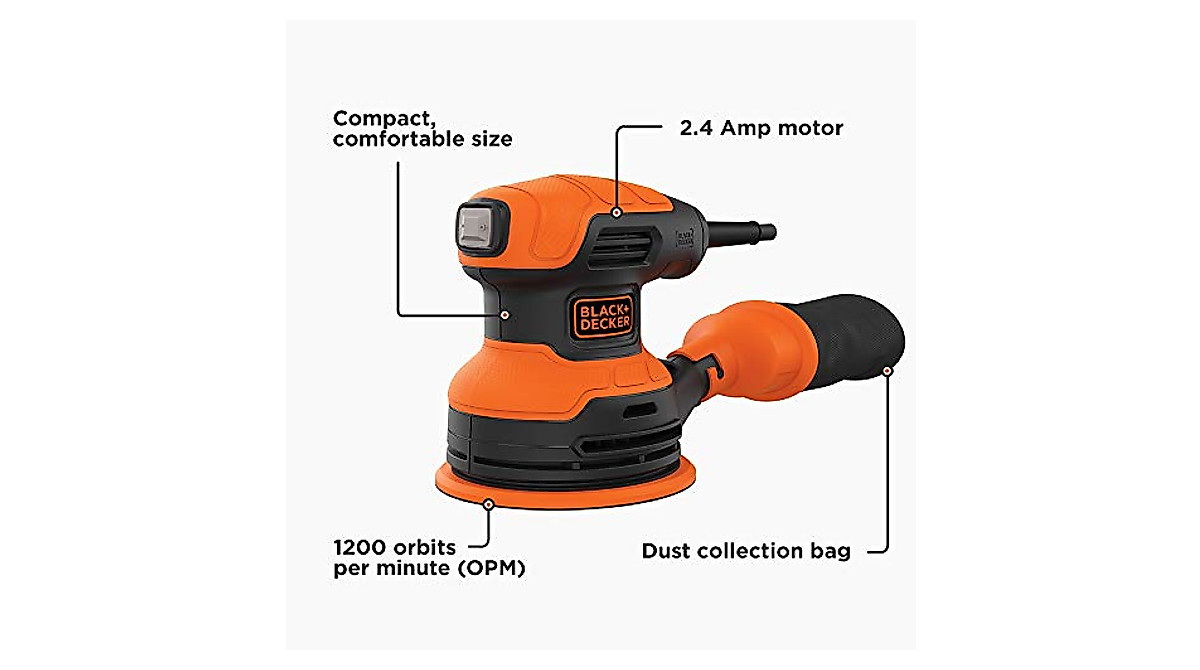 Black+Decker Beyond 5-Inch Random Orbit Sander for Smooth Finishes