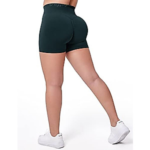VOYJOY Women Workout Shorts 3.6" Scrunch Butt Lifting Gym Shorts Seamless Yoga Biker Shorts