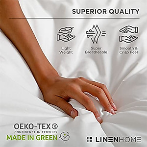 100% Cotton Percale Fitted Sheet Queen Size, White, 1 Deep Pocket Fitted Sheet, Crisp and Cool Strong Bed Linen, 60"X80"+15"