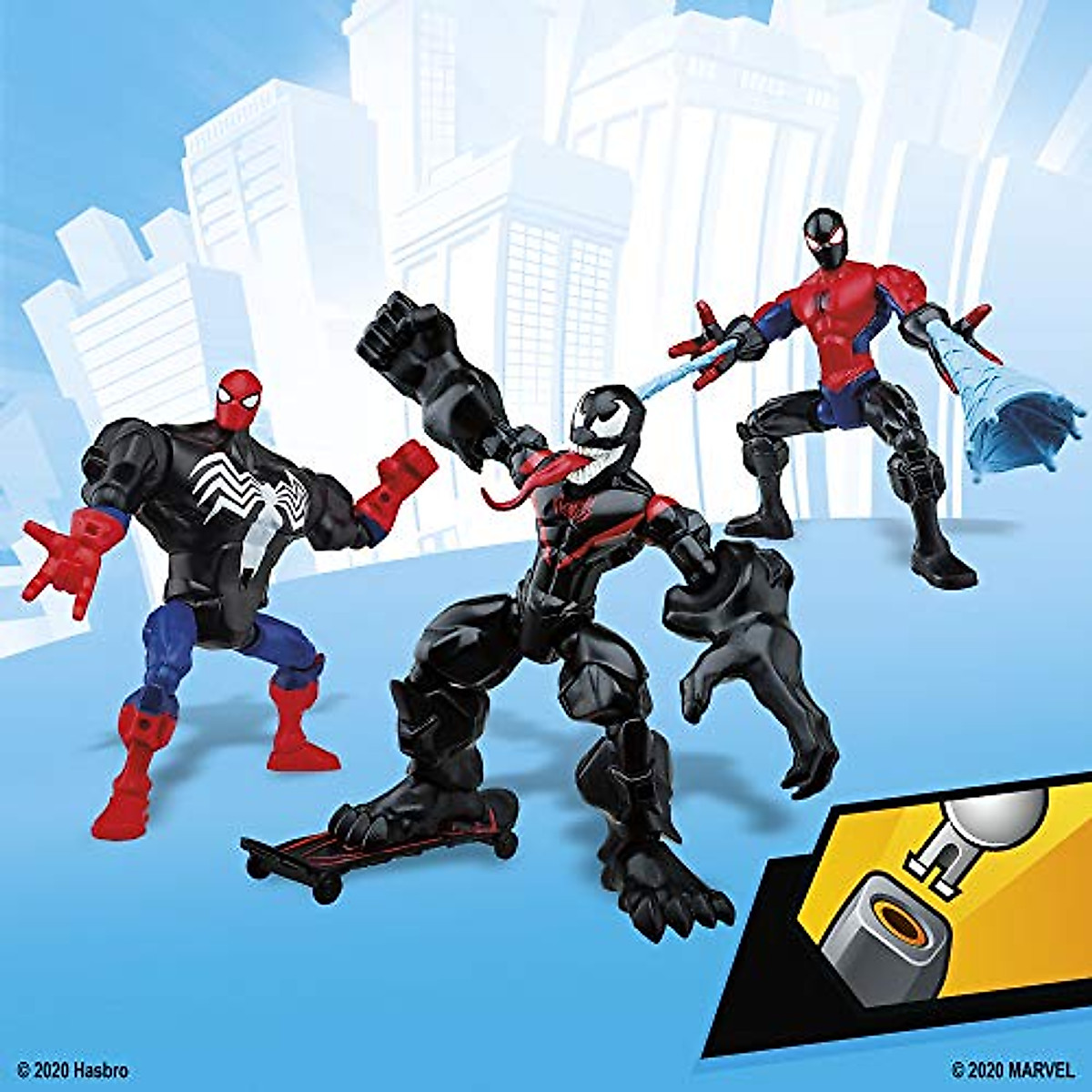 Hasbro Marvel Super Hero Mashers Web-Slinging Mash Collection Pack with Spiderman, Venom and Miles Morales (Amazon Exclusive)