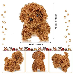 Sumind 9 Pcs Valentine Mini Plush Dog Stuffed Animals Bulk Dog Plush Party Favors Small Soft Plush Dog Toy for Easter Goodie Bag Fillers Baby Show Birthday(Curly Puppy)