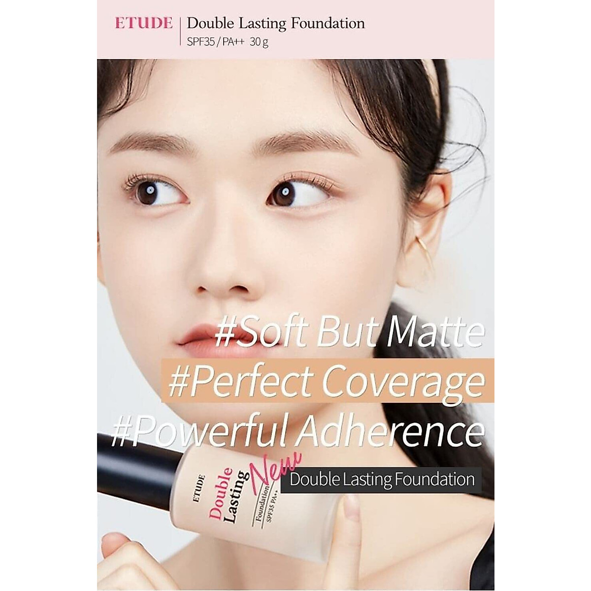 ETUDE New Double Lasting Foundation (Neutral Beige) SPF35/ PA++| High Coverage Weightless Foundation | 24-Hours Lasting Double Cover | Magnet-Like Adherence without Stickiness | Makeup Base