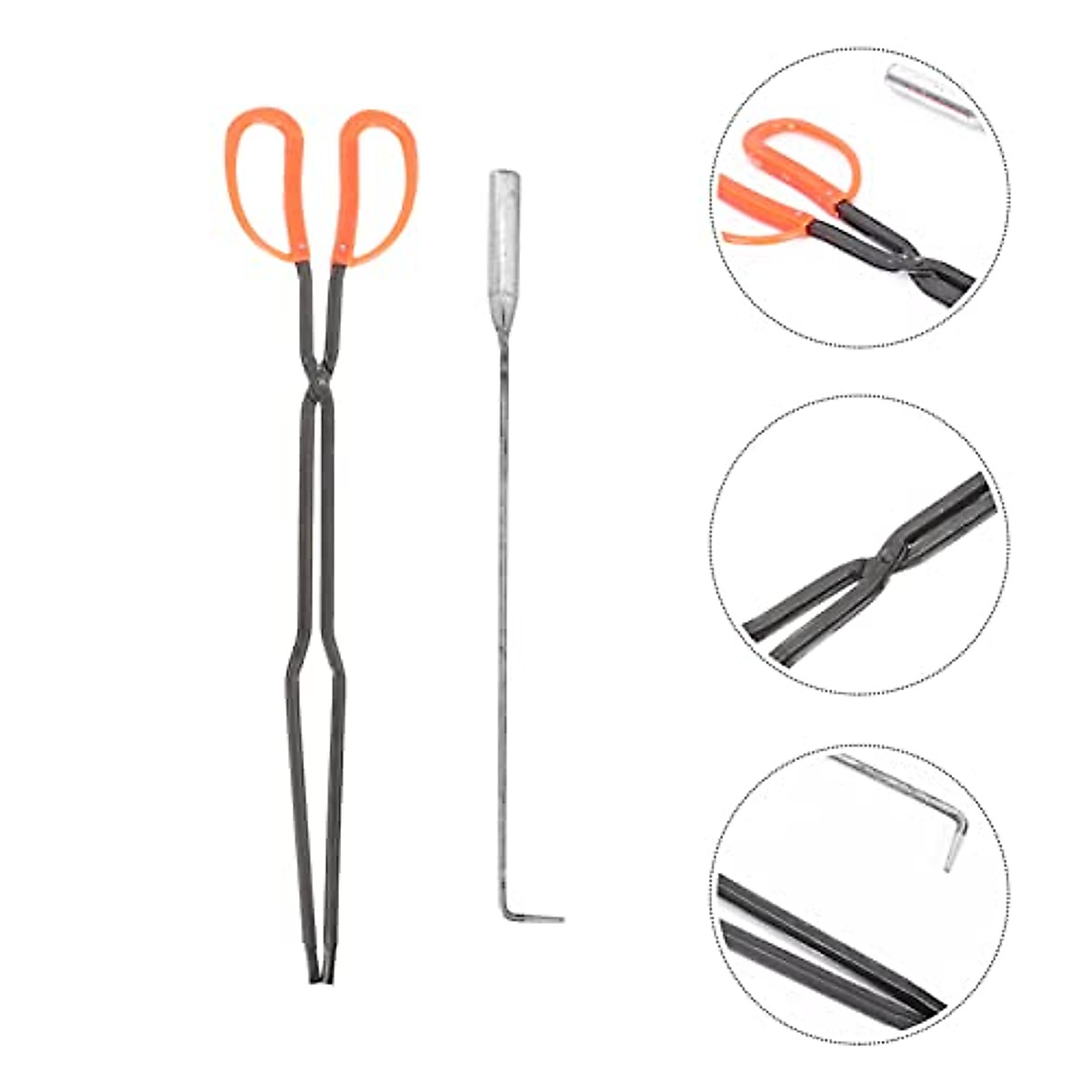 Cabilock Briquettes Hook 1 Set Briquette Tongs Iron Log Pigtail Charcoal Tong