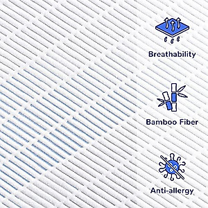 BedStory 3 Inch Queen Size Memory Foam Mattress Topper Firm, Pain-Relief Bed Topper, Enhanced Cooling Pad, Gel Infused High-Density Foam Motion Isolation, Skin-Friendly Cover CertiPUR-US Certified