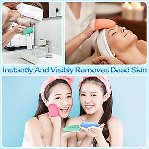 4 Pcs Facial Scrub Exfoliator Mitts Deep Exfoliating Gloves Face Scrub and Body Scrub Mitt Face Cleaning Mitten Skin Cleanser Dead or Dry Skin Remover Exfoliator Face Scrub Tool, 4 Colors
