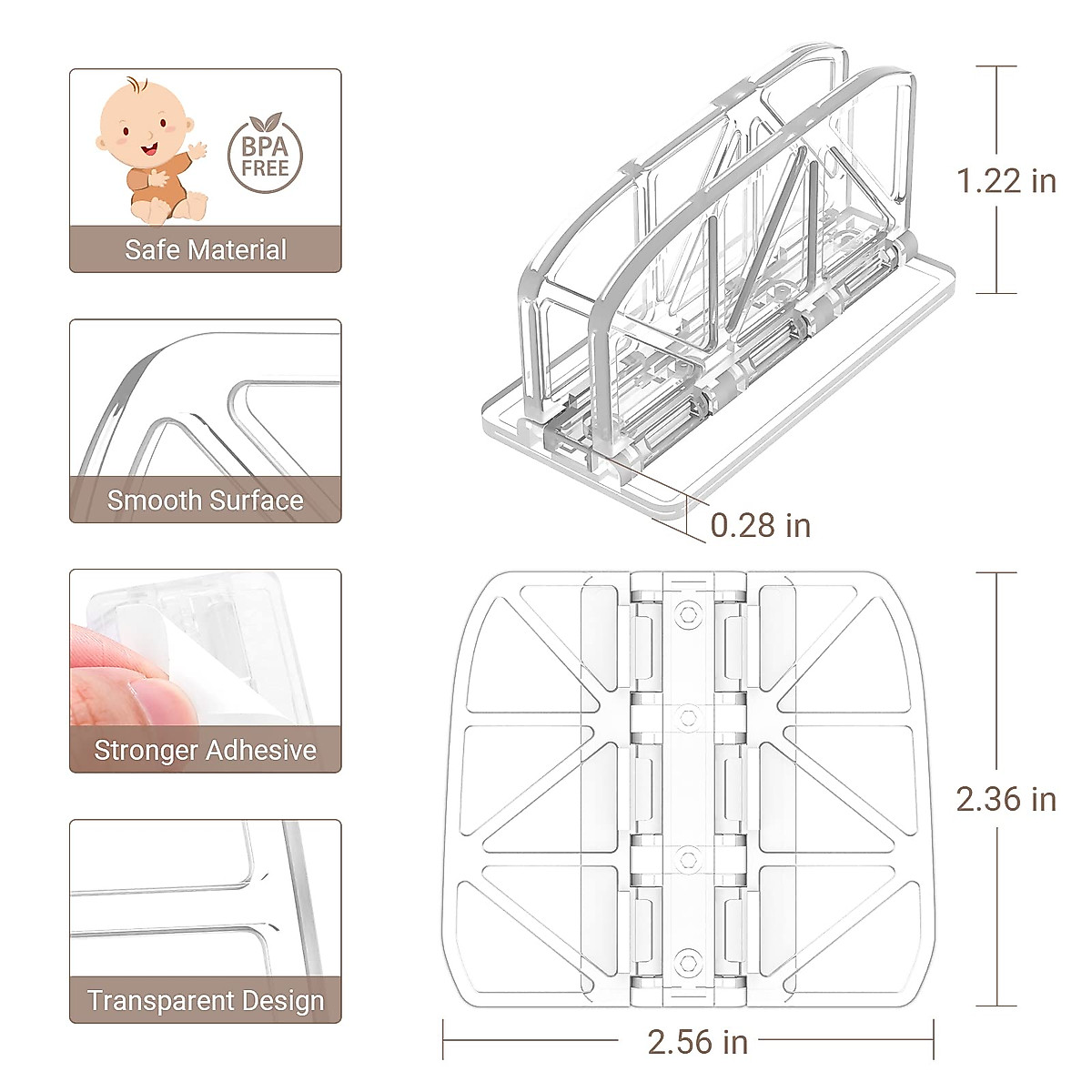 Sliding Glass Door Lock Security - 2 Pack Child Safety Locks for Patio Slide Doors, Child Proof Window Lock Double Guard Kids Pets Safe, Slider Door Latch Stop Bar Easy Installation Without Drilling