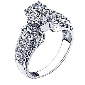 Dazzlingrock Collection 0.25 Carat (Ctw) 14k Round Diamond Ladies Semi Mount Engagement Ring (No Center Stone), White Gold, Size 6