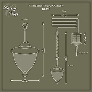 Classy Caps HL152 Eclipse Solar Hanging Chandelier, Black