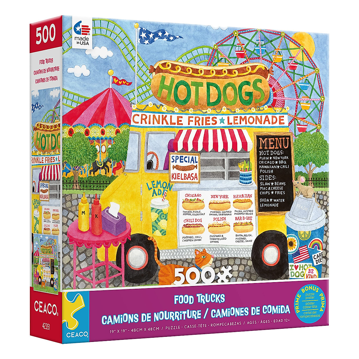 Ceaco - Food Trucks - Hot Dog Truck II - 500 Piece Jigsaw Puzzle