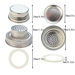 obmwang 4 Pack of Stainless Steel Mason Jar Shaker Lids Caps for Cocktail,Dredge Flour,Mix Spices,Sugar, Salt, Peppers and More or Shake Drinks Cocktail--Fits Any Regular Mouth Mason Jar Canning Jar