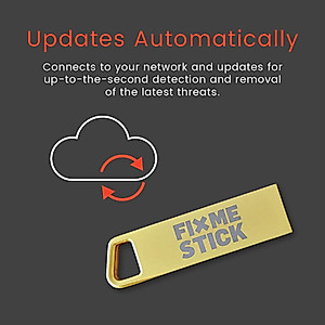 FixMeStick Gold Computer Virus Removal Stick for Windows PCs - Unlimited Use on Up to 3 Laptops or Desktops for 1 Year