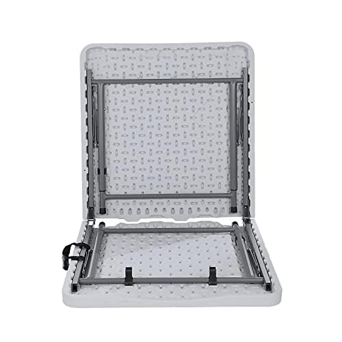 EDEBIBY 4FT 122cz Folding Table Portable Heavy Duty Plastic Fold-in-Half Utility Foldable Table white