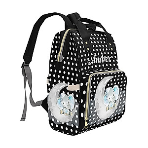 Anneunique Art Forest Animals Fox Diaper Bags Backpack with Name Personalized Baby Bag Nursing Nappy Bag Travel Tote Bag Gifts for Mom Girl 10 83 x 6 69 x 15 Inch