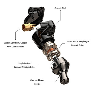 Campfire Audio Dorado 2020 in Ear Monitors | Audiophile Earphones | Hybrid Balanced Armature and Dynamic Driver IEM | Detachable Smoky Litz MMCX Headphone Cable