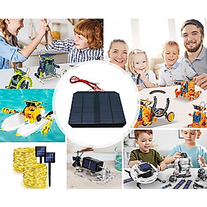 2Pcs Mini Solar Panels for Solar Power, 6V 500mA Mini Solar Panel Kit DIY Electric Toy Photovoltaic Cells Solar Epoxy Cell Charger with 1 Meter Wire 5.71"*5.71"(145mm*145mm)