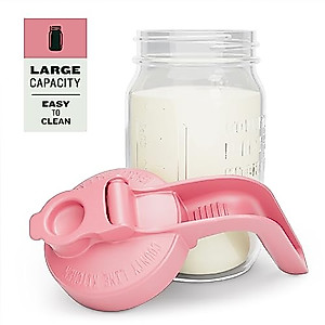 County Line Kitchen Breast Milk Pitcher for Fridge - Wide Mouth, 1 Quart (32 oz) Mason Jar - Heavy Duty Breastmilk Storage Container, Leak Proof, Sturdy - Baby Formula Mixer Pitchers