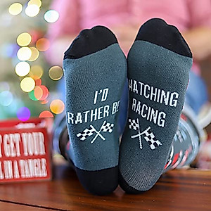 I'd Rather Be - Funny Socks Novelty Gift For Men, Women and Teens (Racing) One Size