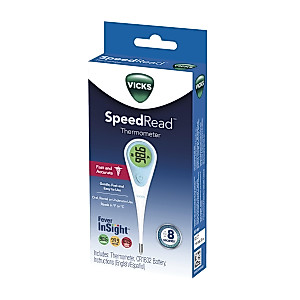 Vicks SpeedRead Digital Thermometer with Color-Coded Temperature Readings, Use as Oral Thermometer, Baby Rectal Thermometer or Under The Arm, Water Resistant, FSA and HSA Eligible