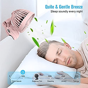 HONYIN Small Clip on Fan, 6” CVT USB Desk Fan, Strong Airflow, Quiet Table Cooling Fan, Portable Personal Fan with Sturdy Clamp for Bed Office Treadmill Baby Stroller