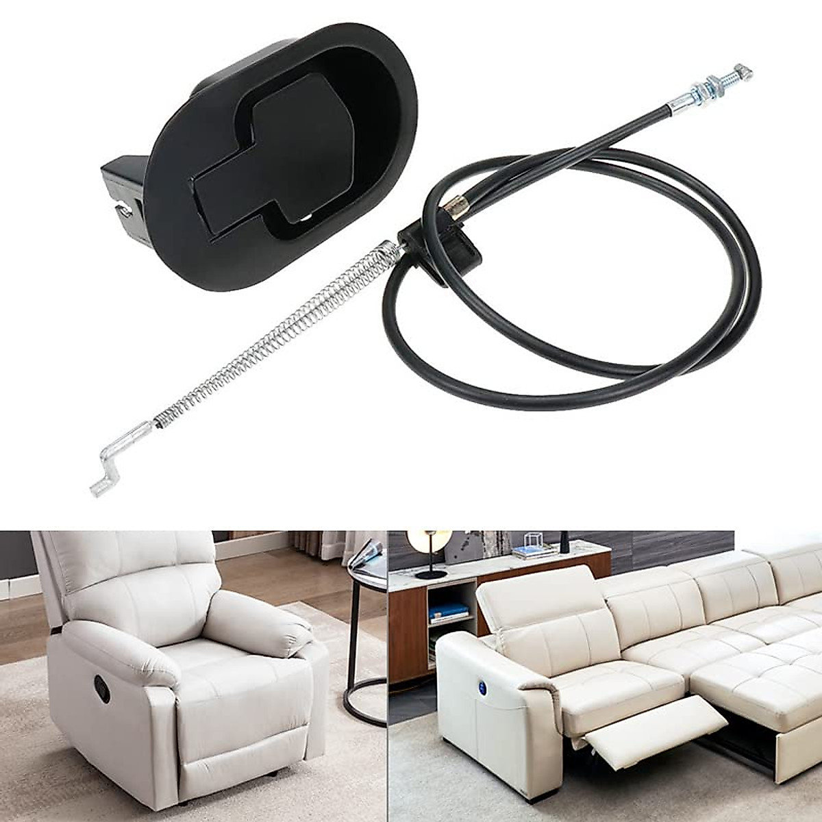 Beeiee Recliner Replacement Parts,Handle Universal Pull Recliner Handle with Cable,Fits Most Recliner Sofa