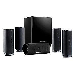 Premium High Performance Harman Kardon Newest 5.1 Channel Home Theater Speaker Package, Satellite Speaker, Subwoofer, Bass-Boost Control, Upgradable to 7.1 Channel