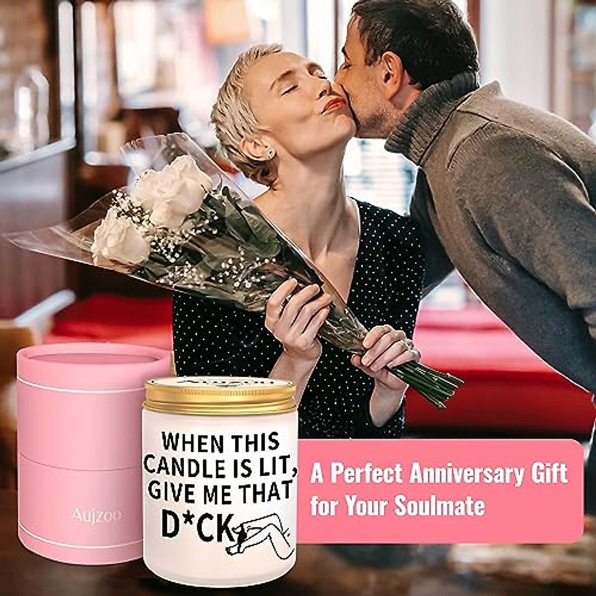 Aujzoo Funny Gifts for Boyfriend,Husband Gifts,Boyfriend Birthday Gifts,Naughty Gifts for Him,Bachelorette Gifts,Bride Gifts,Romantic Gifts for Wife,Anniversary,Valentine's day Candle Gifts for Couple